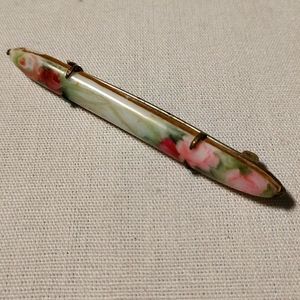Vintage Enamel Painted Pin | Jewelry | Vintage Enamel Painted Roses Bar ...